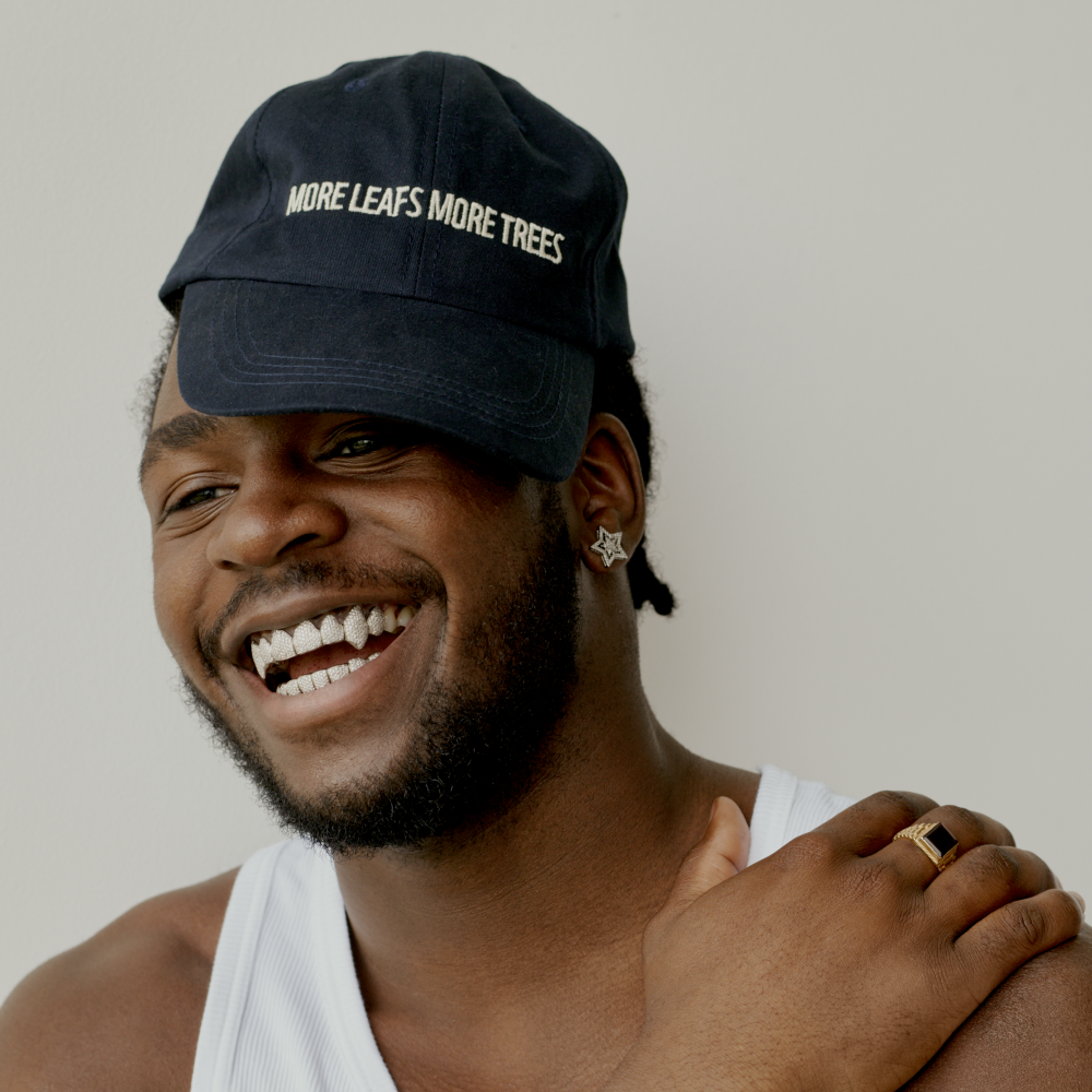 WWF Statement Cap - blauw met roze tekst - Rainbows - Loiza Lamers